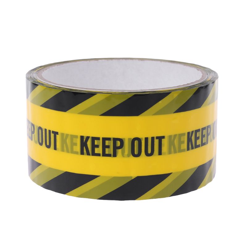 1 Roll 25m Yellow Warning Tapes Black Twill Cautio... – Grandado