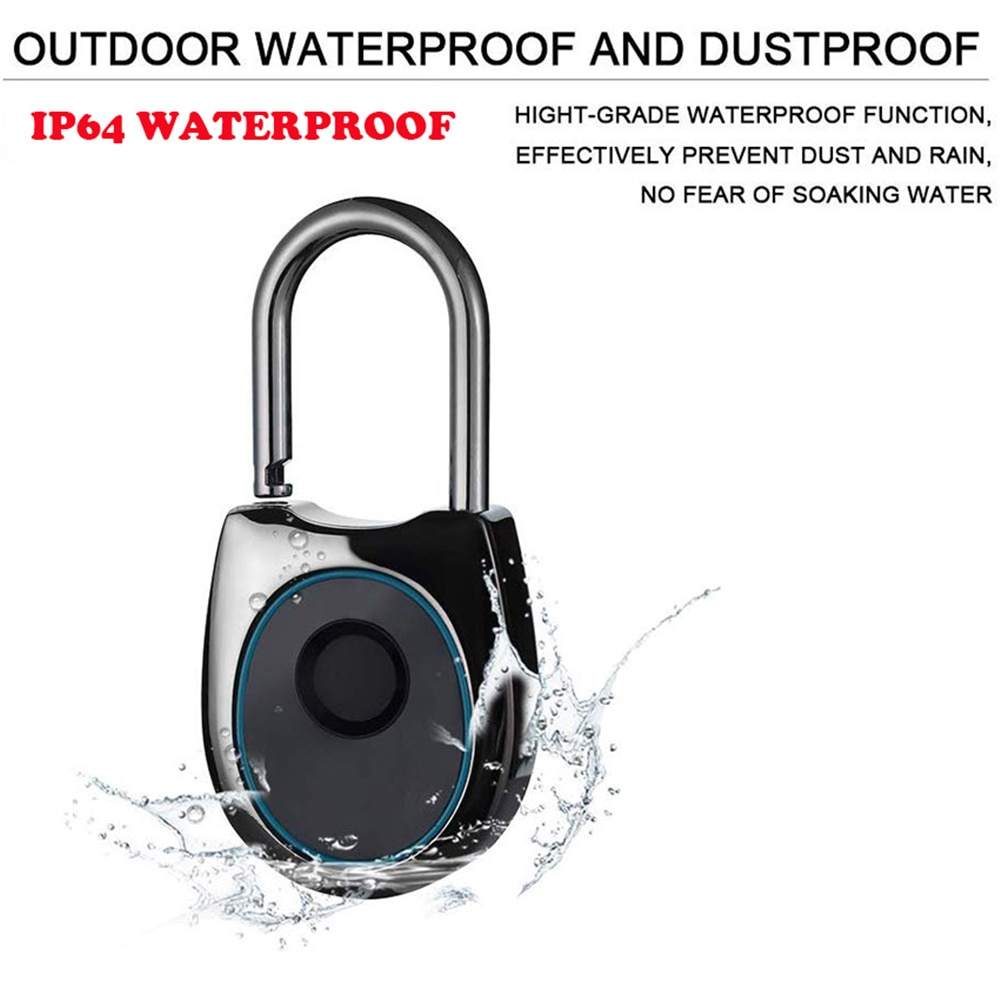 JWM Fingerprint PadLock Smart Door Padlock lock An... – Vicedeal