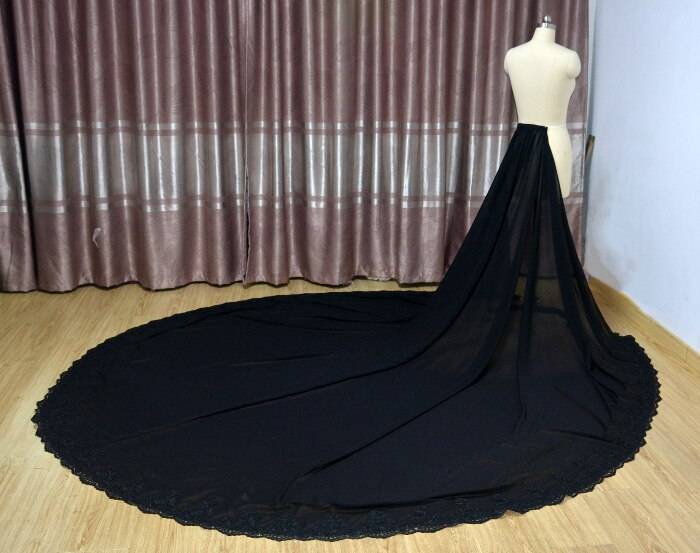 Detachable Chiffon train skirt Cathedral wedding d... – Grandado