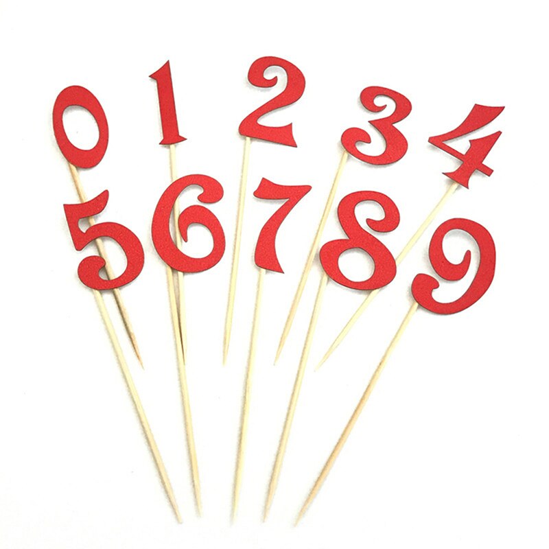10pcs/set Number Pattern Birthday Cake Topper Acry... – Grandado
