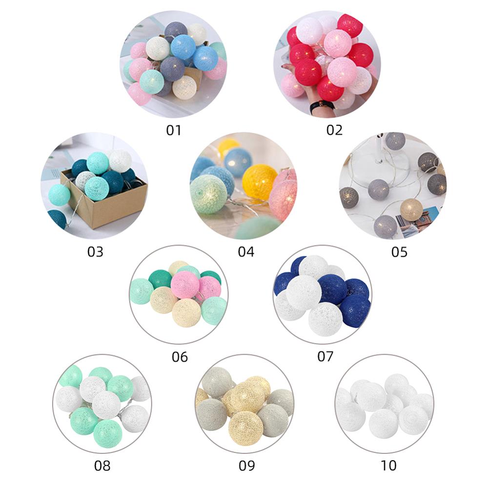 10 LEDs Cotton Ball String Lights AC & Battery Fai... – Vicedeal