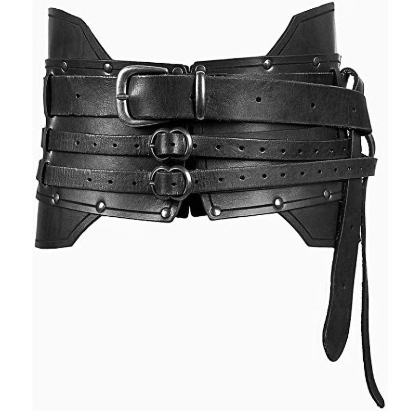 Medieval Wide Leather Armor Belt Steampunk Waist C... – Grandado