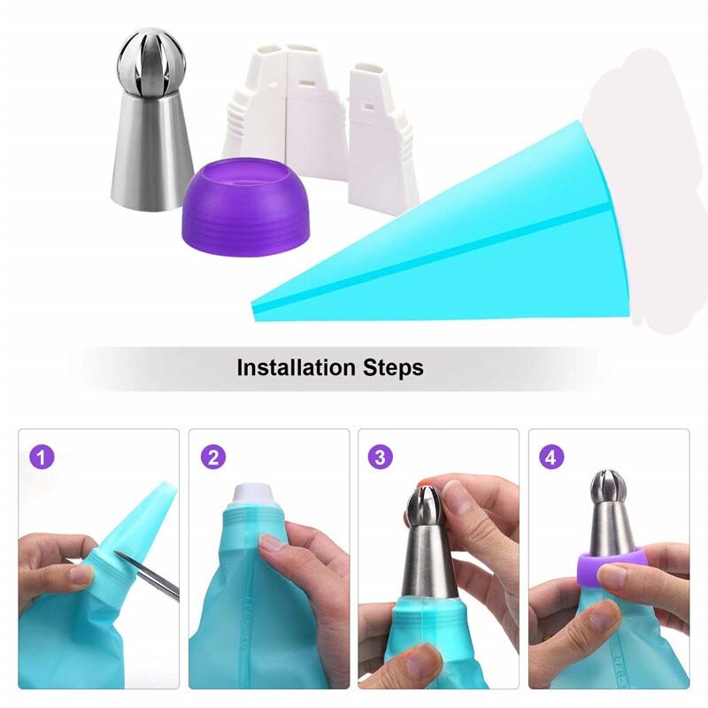 3pcs Russia Icing Nozzles Stainless Steel Ball Sph... – Grandado