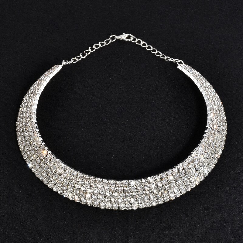 Rhinestone Choker Necklaces Torques Collar Women S... – Grandado