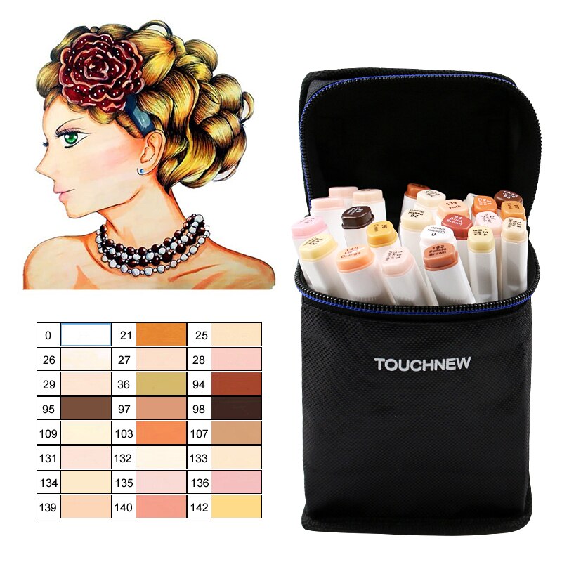 24 Kleuren Set Marker Pennen Voor Skin Tone, Profe... – Grandado