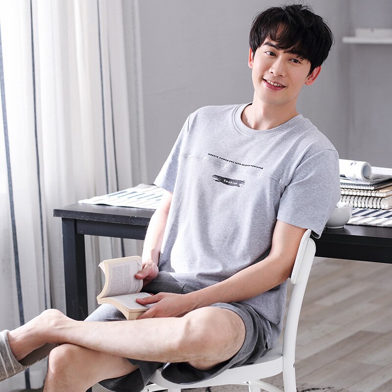 Zomer Mannen Pyjama Korte Mouw Mannelijke Pyjama S... – Vicedeal