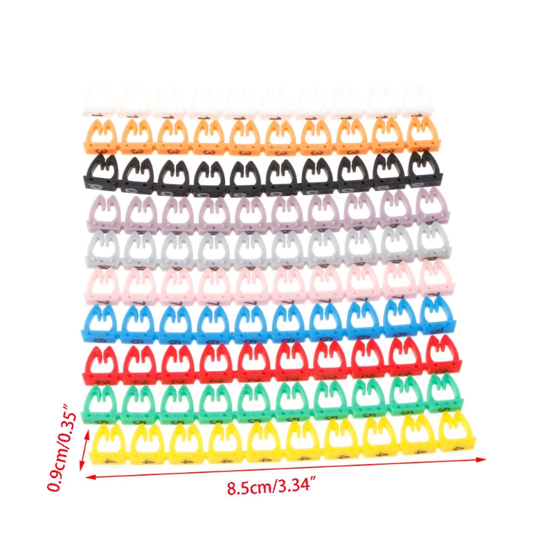 100 stks/set Kleurrijke Numerieke Kabel Label Mark... – Vicedeal