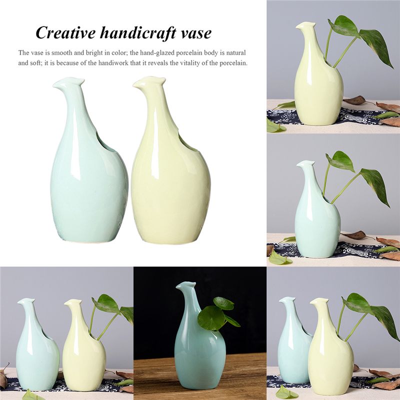 Blue Ceramic Crafts Vases Simple Personality Flowe... – Grandado