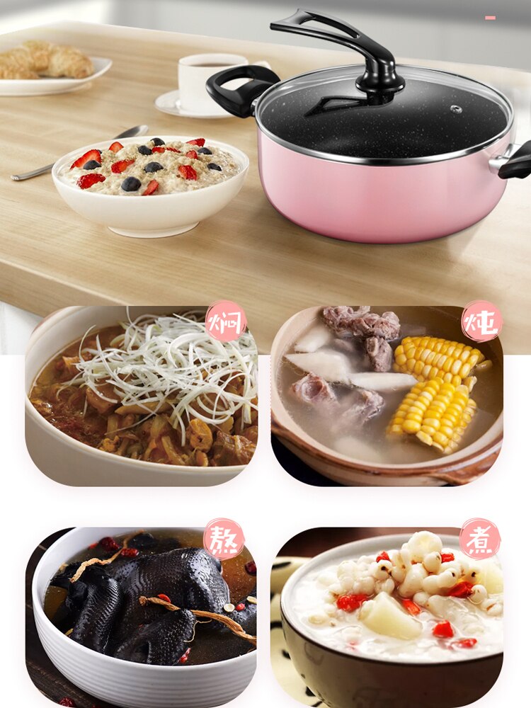 Non-stick pot double-eared rice stone soup thicken... – Vicedeal