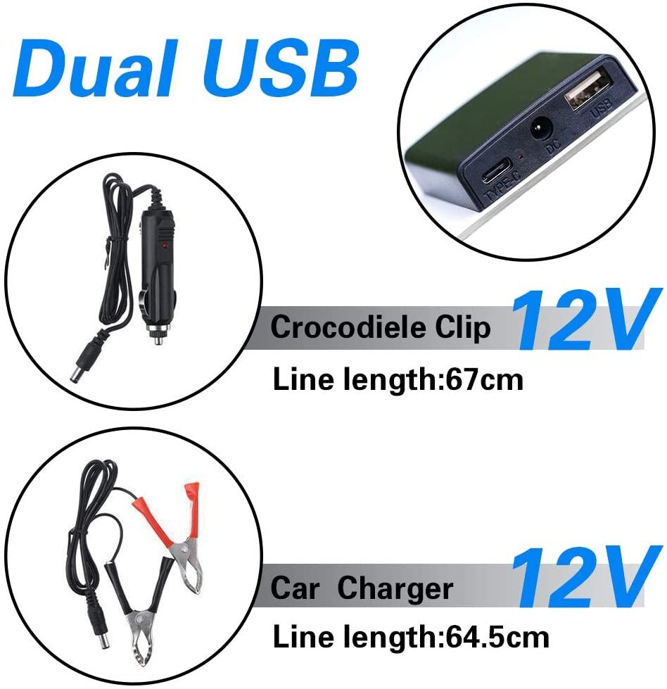 12V Dc En Usb 5.0V 20W Zonnepaneel 12V Trickle Cha... – Grandado