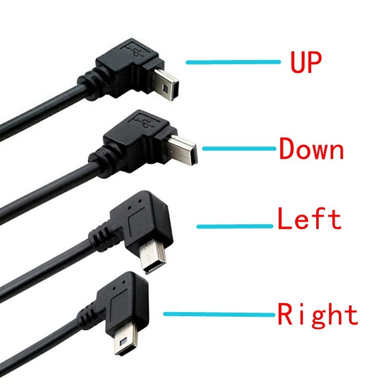 90 Degree 4 angle mini USB Female to Mini B 5 Pin ... – Grandado