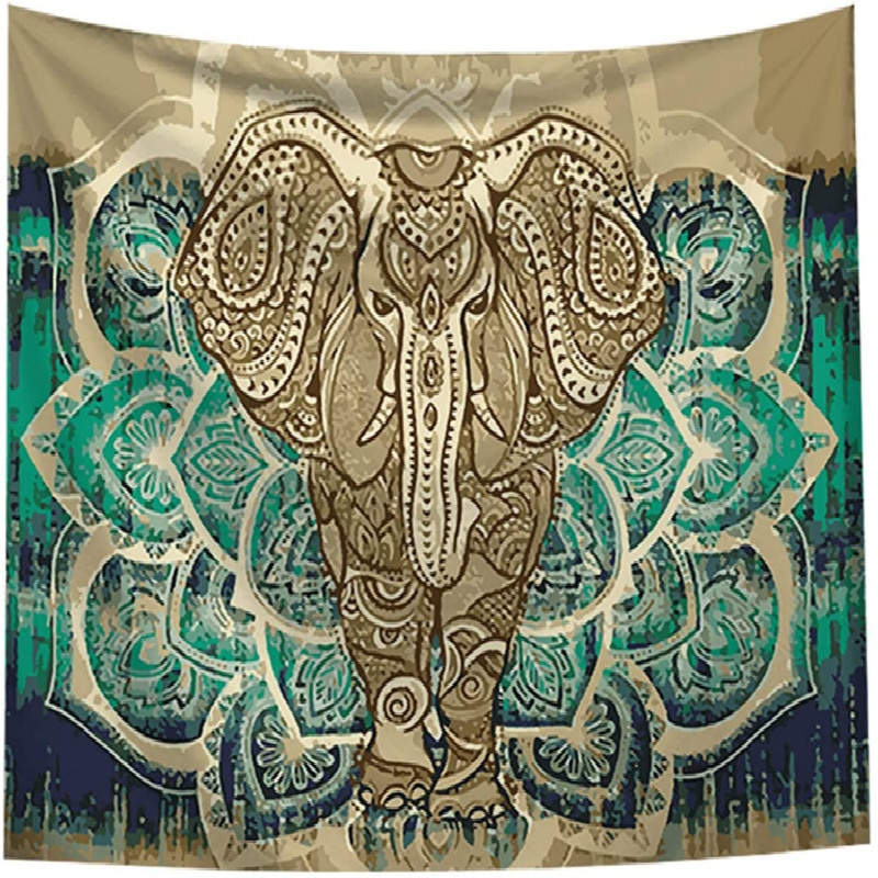Olifant Tapijt Muur Opknoping Indian Art Home Deco... – Grandado