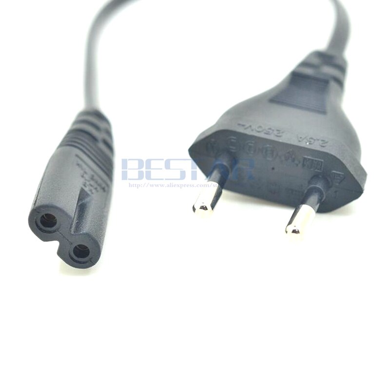 European EU VDE 2PIN Plug short Power Cable EU IEC... – Grandado