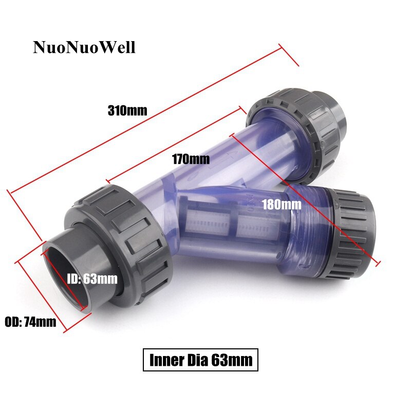 1pc Transparent UPVC Y-Type Filter Aquarium Fish T... – Grandado