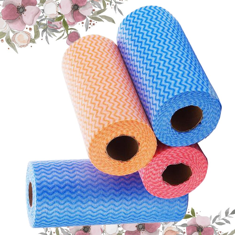 4 Rolls Non-woven Dish Cloth Kitchen Duster Cloth ... – Vicedeal