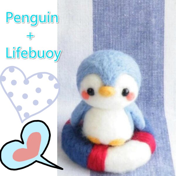 Lighthouse wool felting needlepoint kit penguin fe... – Grandado