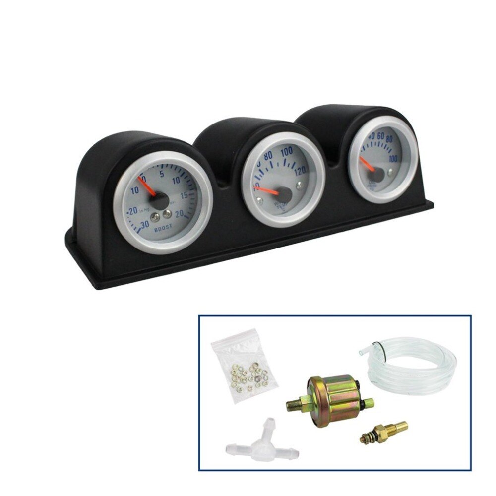 2 Inch 52MM Durable Use Triple gauge kit Turbo boost Water Temperature ...