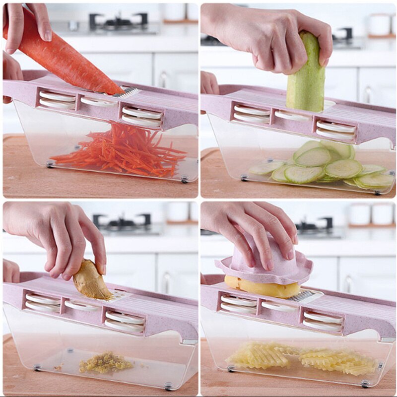 Kitchen Vegetable Slicer with 6 Stainless Steel In... – Grandado