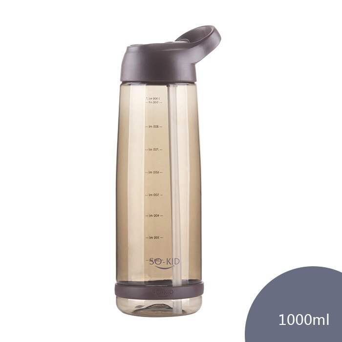 Sports Water Bottle with Straw Plastic Outdoor Spo... – Grandado
