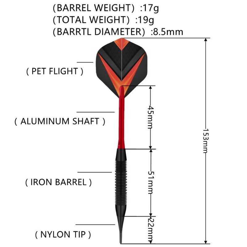 12Pcs/Pack Nylon Tip Darts 19 Grams, Premium Darts... – Grandado