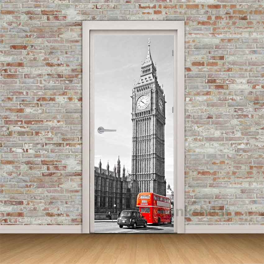 Big Ben London Red Bus 3D Door Stickers PVC Waterp... – Vicedeal