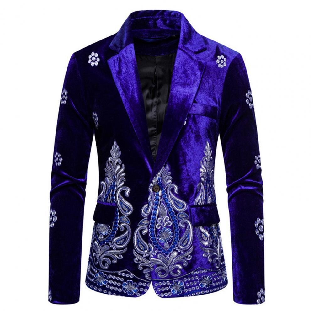 Business Suit Velvet Embroider Coat Men Cloth for ... – Grandado