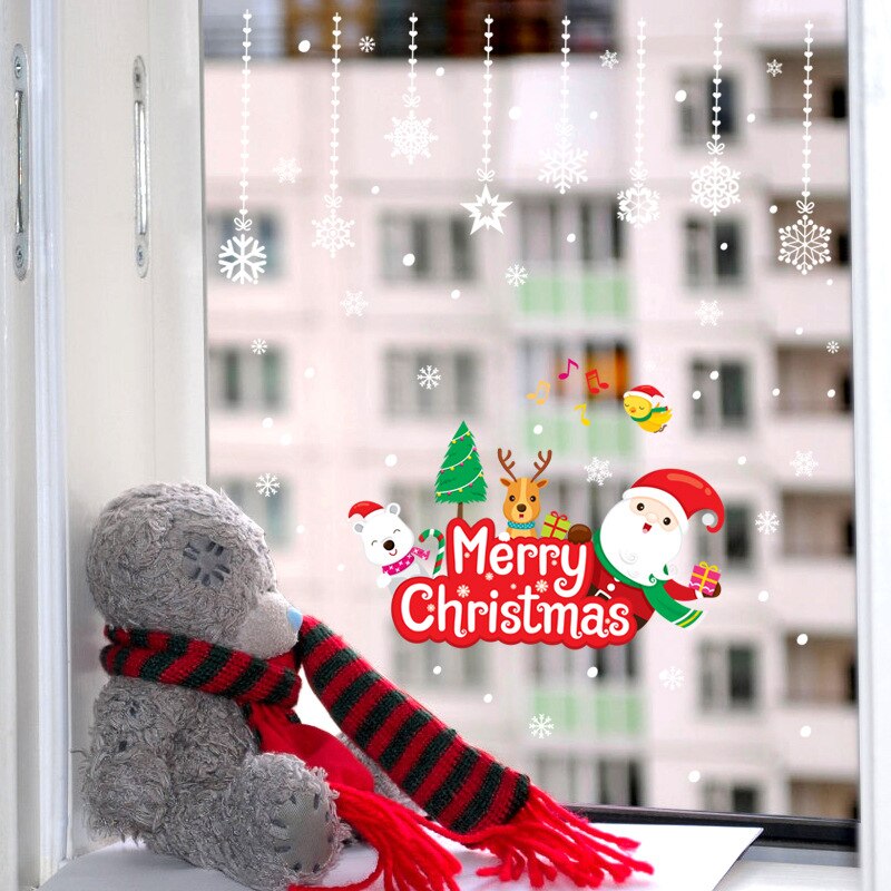 Christmas theme window stickers shop window sticke... – Vicedeal