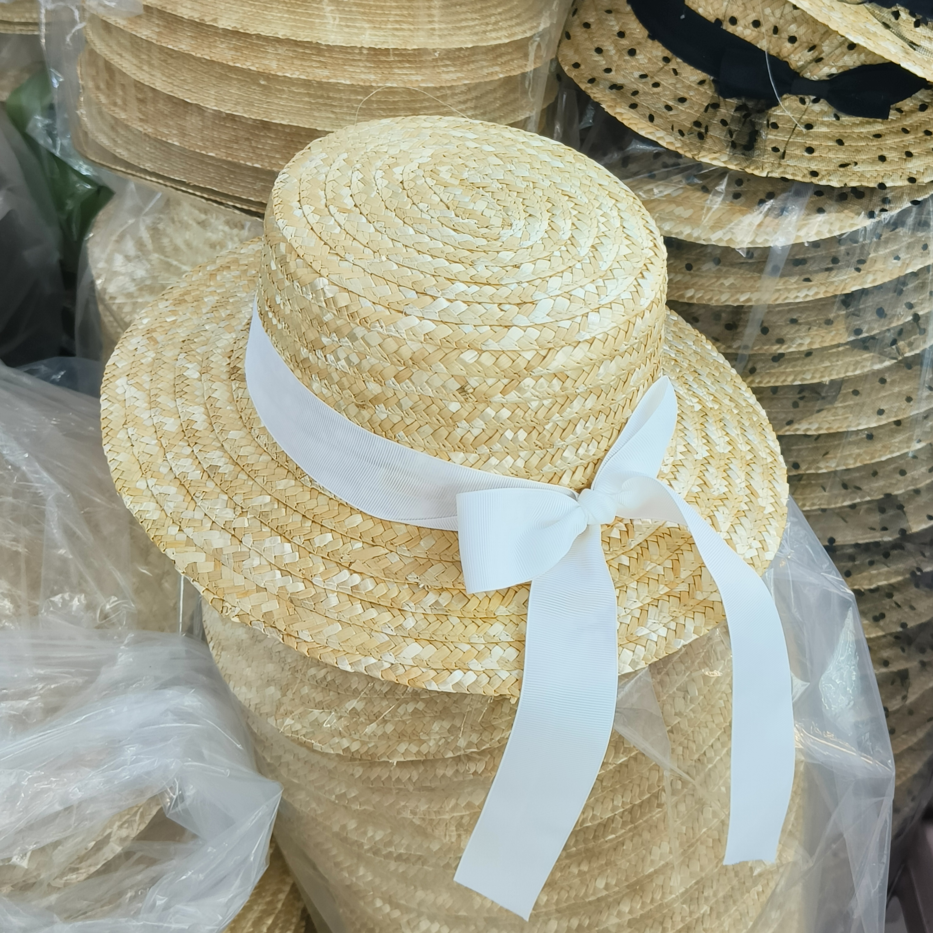 men boater hat natural wheat straw top hat flat ha... – Grandado