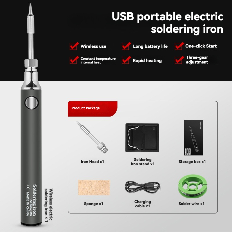 Jcd trådløs opladning elektrisk loddekolbe usb lod... – Grandado