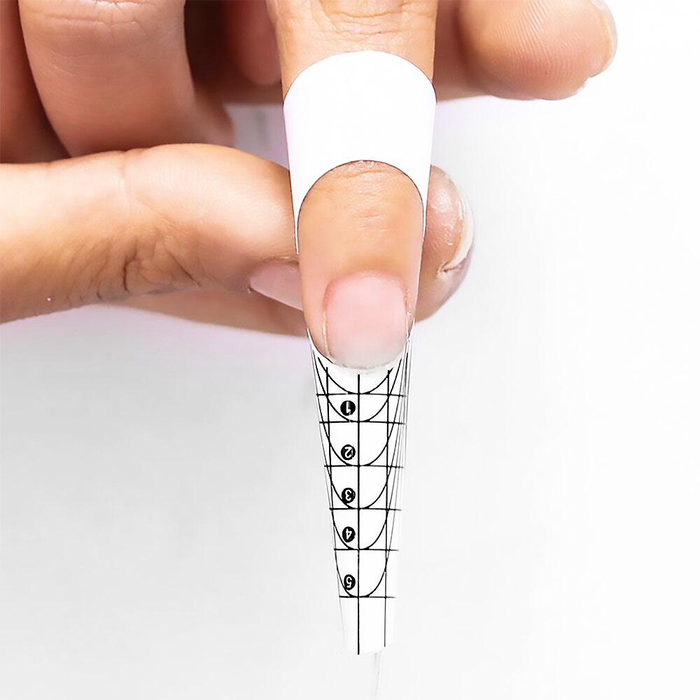 1Set French Nail Form Tips For Building Gold Nail ... – Vicedeal