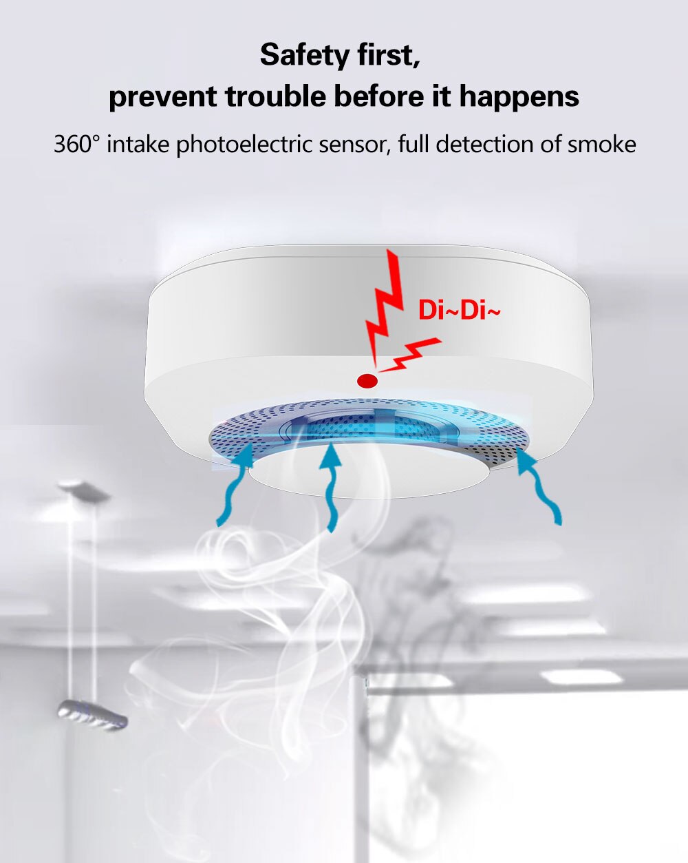 Wireless Smoke Fire Detector Alarm System For Home... – Grandado