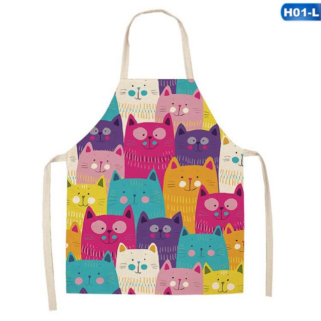 Parent-child Kitchen Apron Funny Cartoon Cat Print... – Grandado