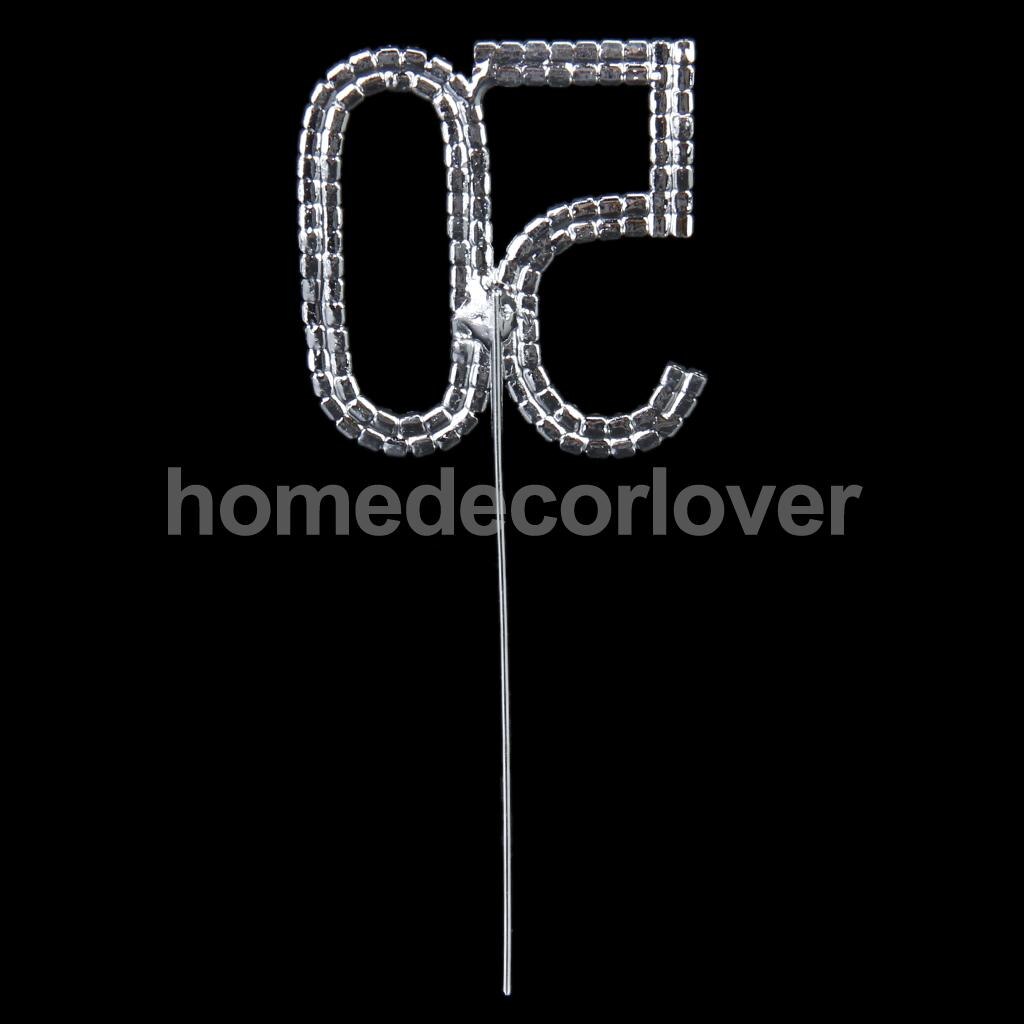 Silver Crystal Rhinestone 50th Anniversary Wedding... – Grandado