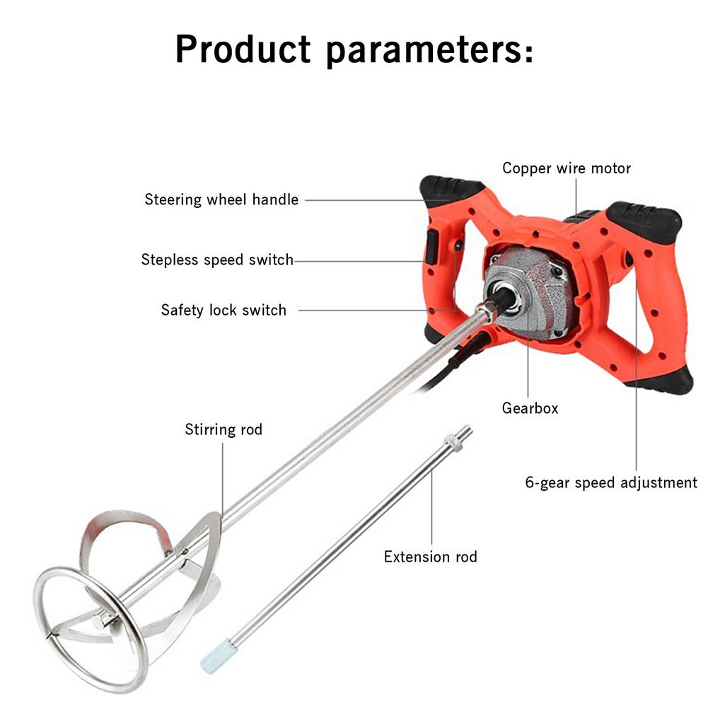 2100W Industrial Grade Mixer 6 Gear Adjustable Spe... – Vicedeal