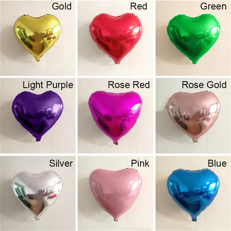18 Inches Foil Balloon Heart Shaped Metallic Birth... – Vicedeal