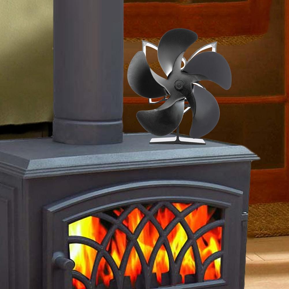 5-blade Fireplace Fan Quiet Safe Heat Powered Stov... – Grandado