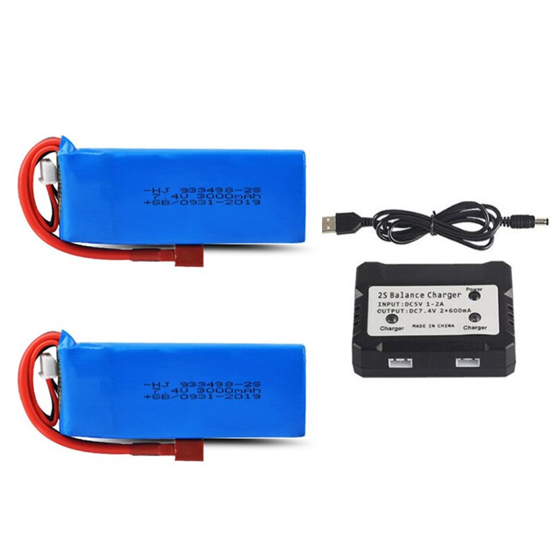 7.4V 3000mAh Lipo Battery T Plug with Balance Char... – Grandado