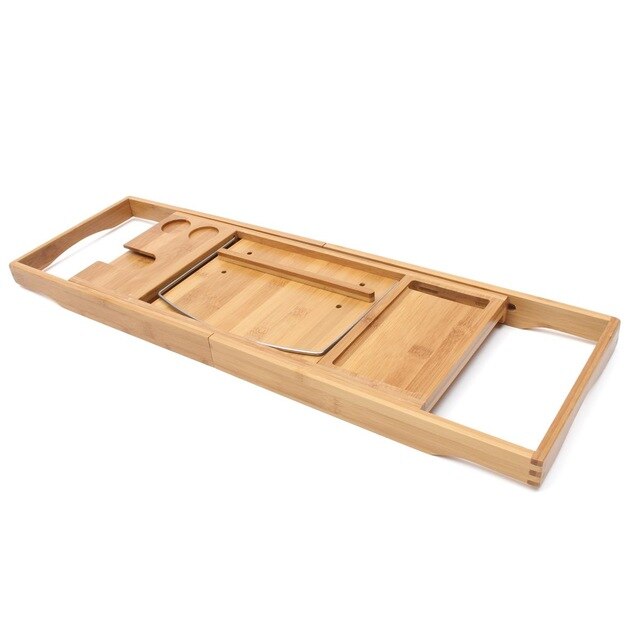 Bathtub Caddy Bamboo Bath Tub Holder Extendable Ba... – Vicedeal