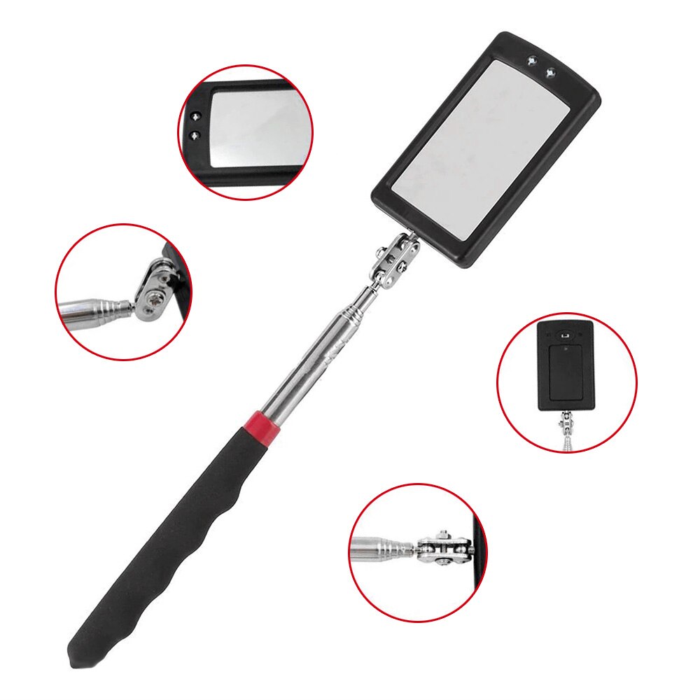 LED Lighted Vehicle Inspection Mirror Flexible Adj... – Grandado