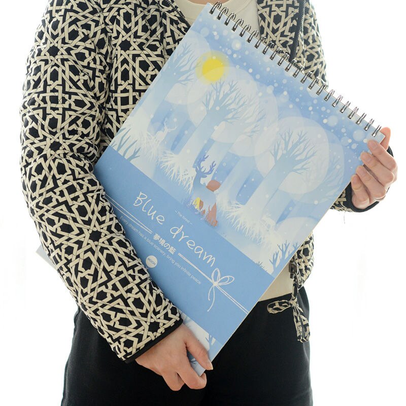 50 Sheets Retro Coil Sketchbook Kraft Paper Sketch... – Grandado