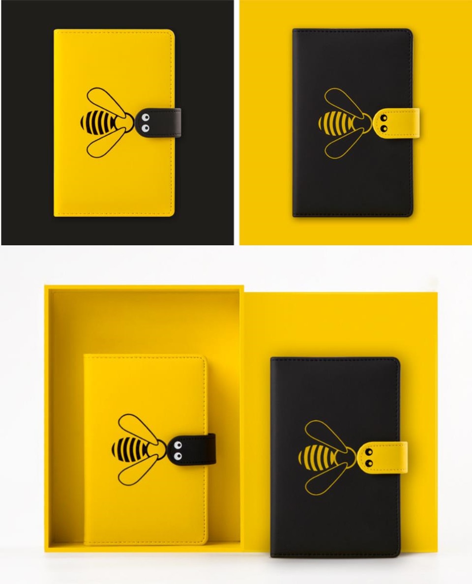 "Little Bee" Faux Leather Journal Notebook Monthly... – Grandado