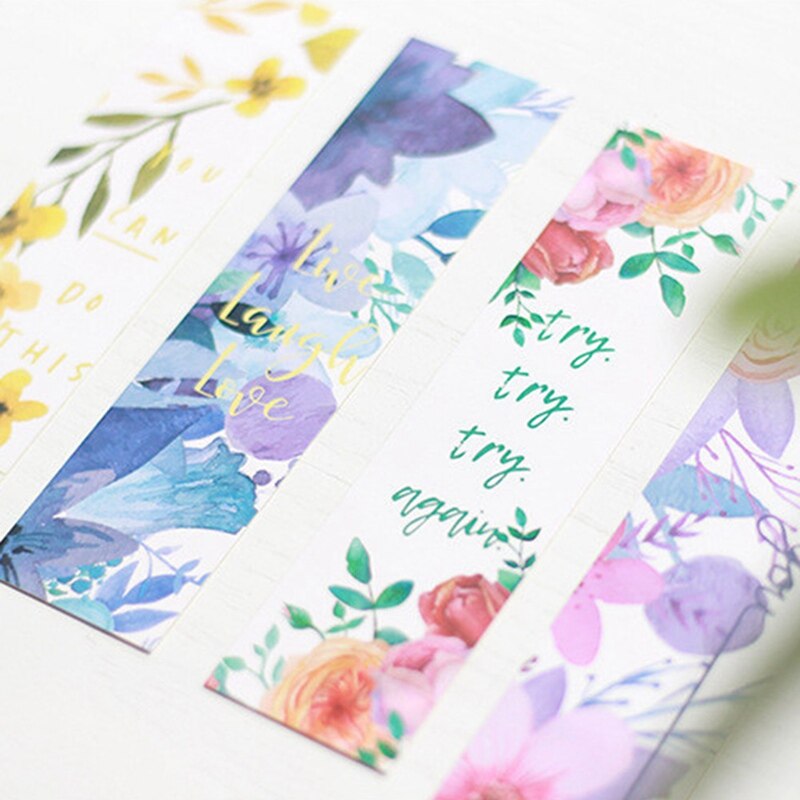 30 Pcs/set Beautiful Flowers Bookmarks Stationery ... – Grandado
