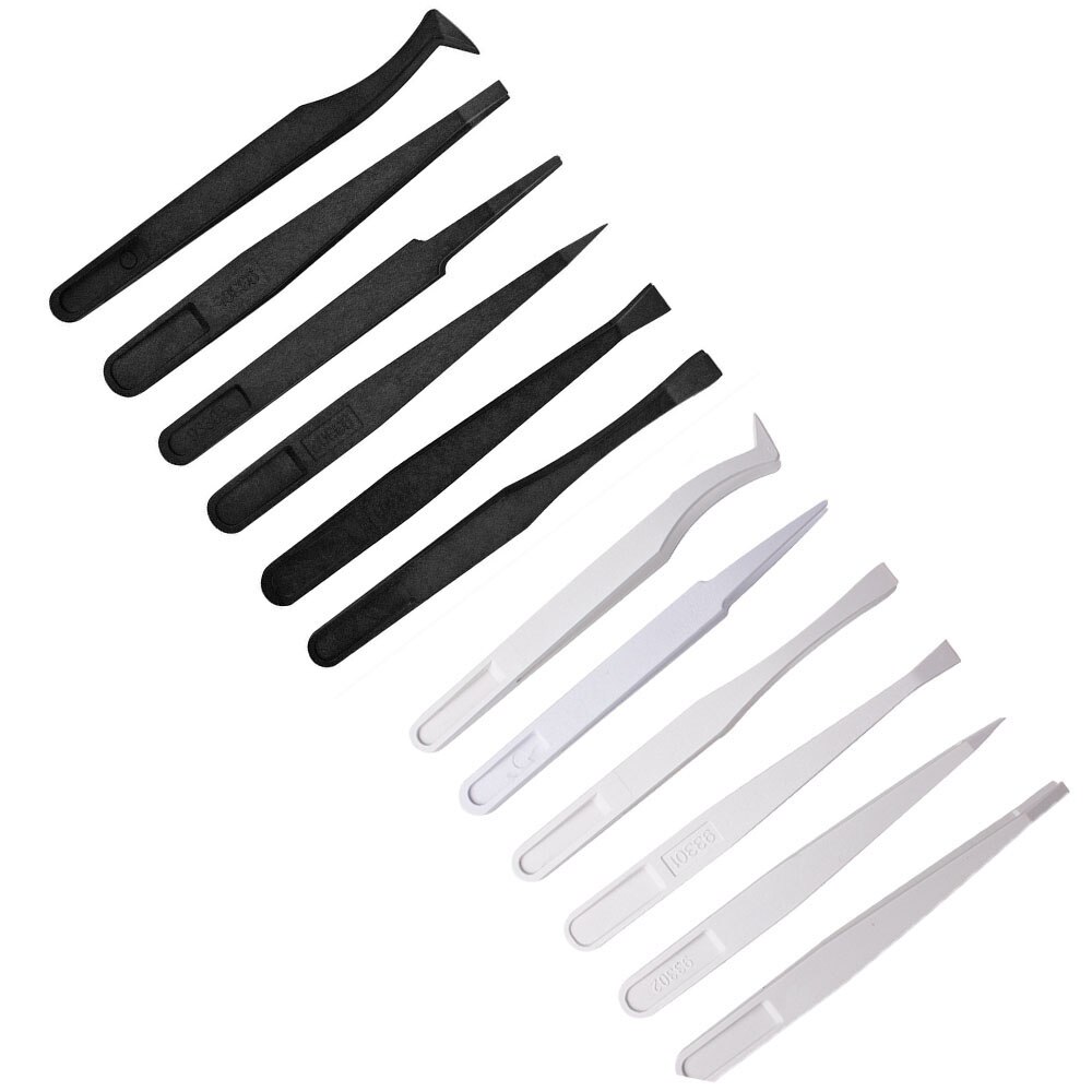 12 Size Anti-static ESD Plastic Tweezers Set Point... – Grandado