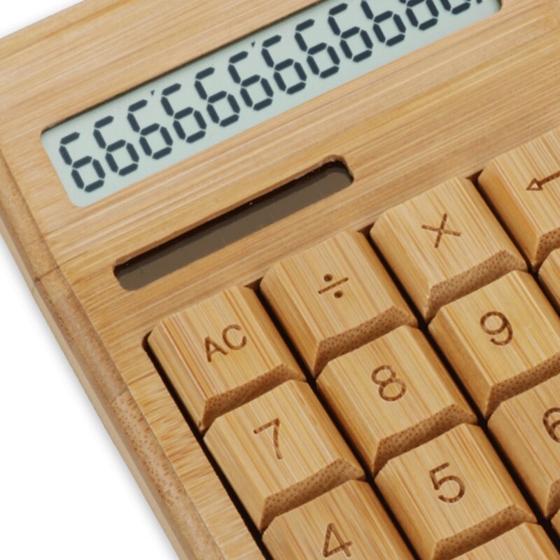 Bamboo Office Calculator 12 Digit LCD Display Scho... – Grandado