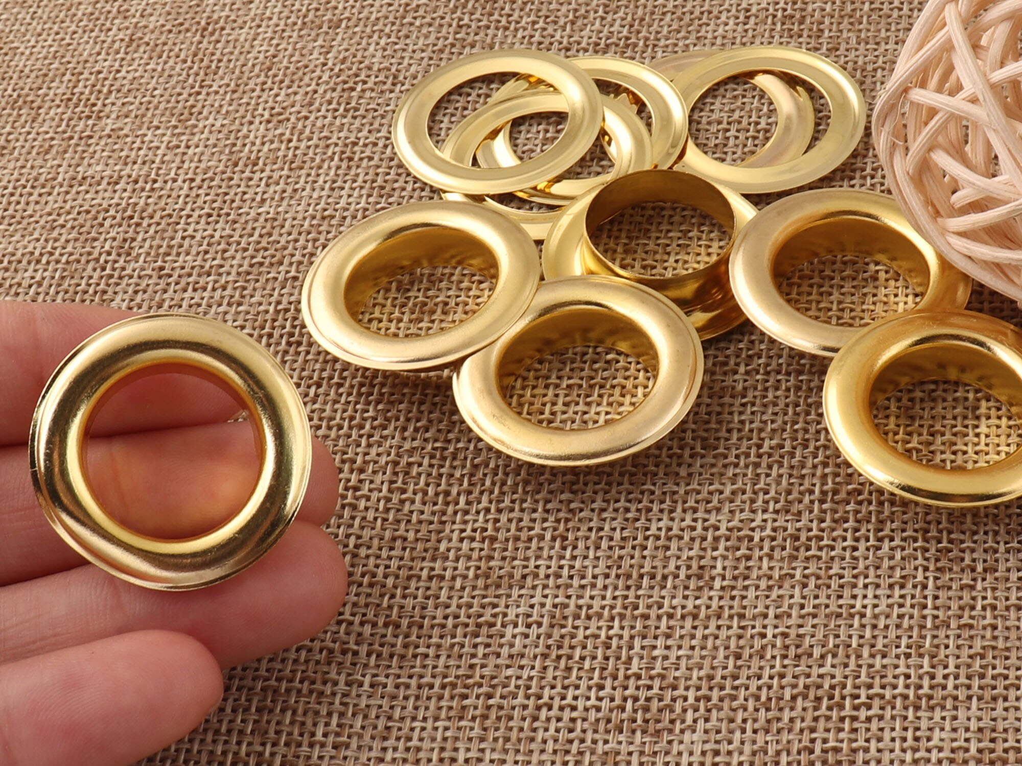 50 Stuks Metalen Grote Gouden Oogjes Grommets Met ... – Grandado