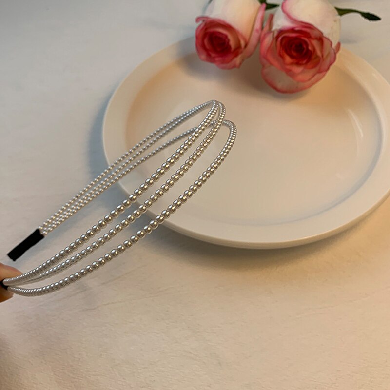Diademas elegantes con perlas para mujer, diademas... – Grandado