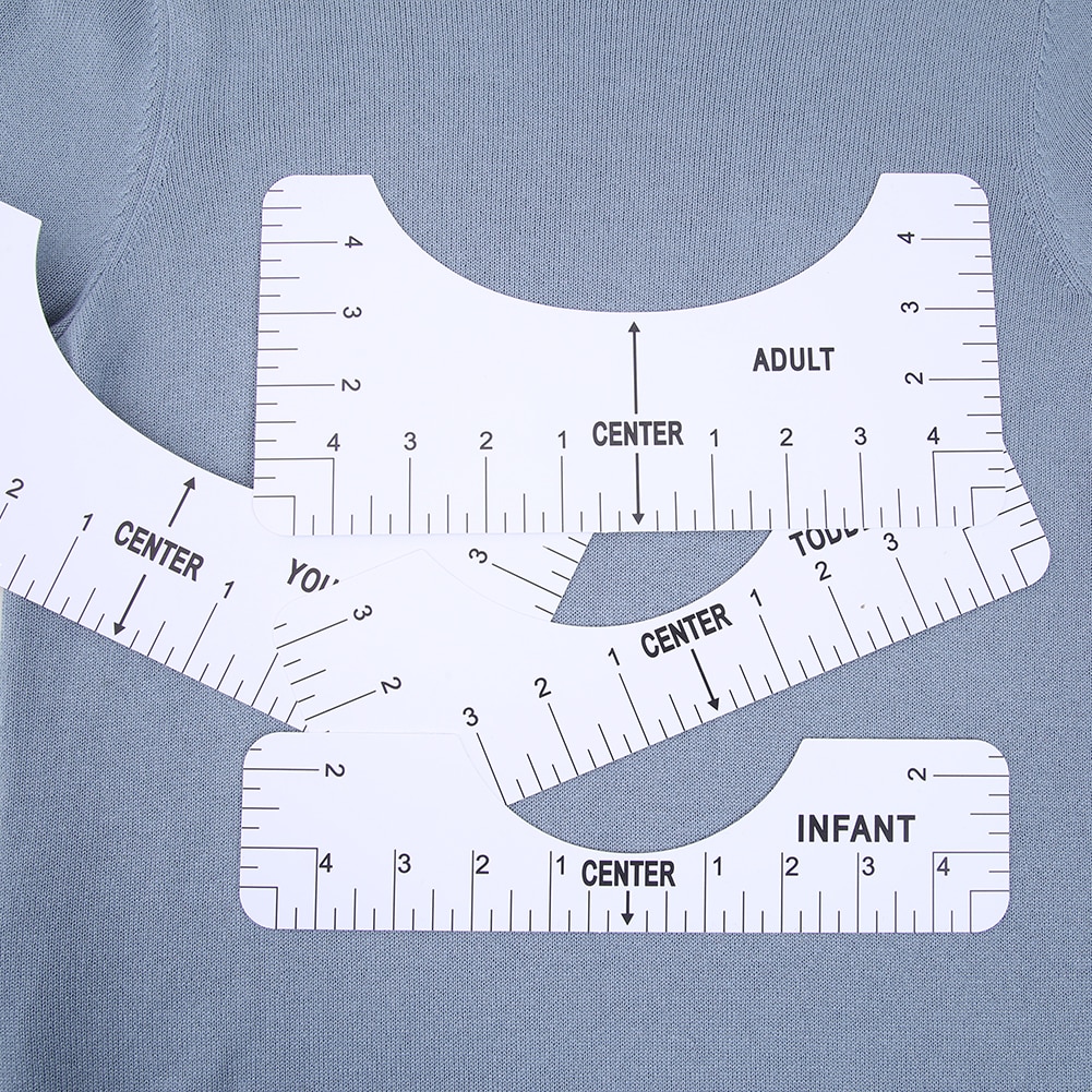 4PCS T Shirt Guide Ruler with Size Chart Sewing Ce... – Vicedeal