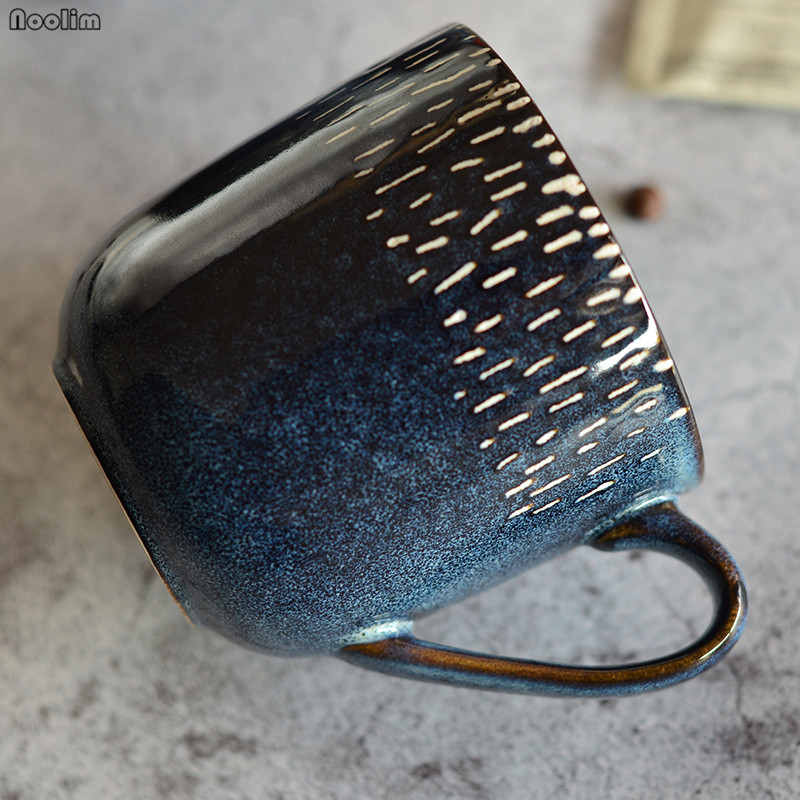 Ceramic Blue Coffee Mugs For Tea Nordic Retro Trav... – Grandado
