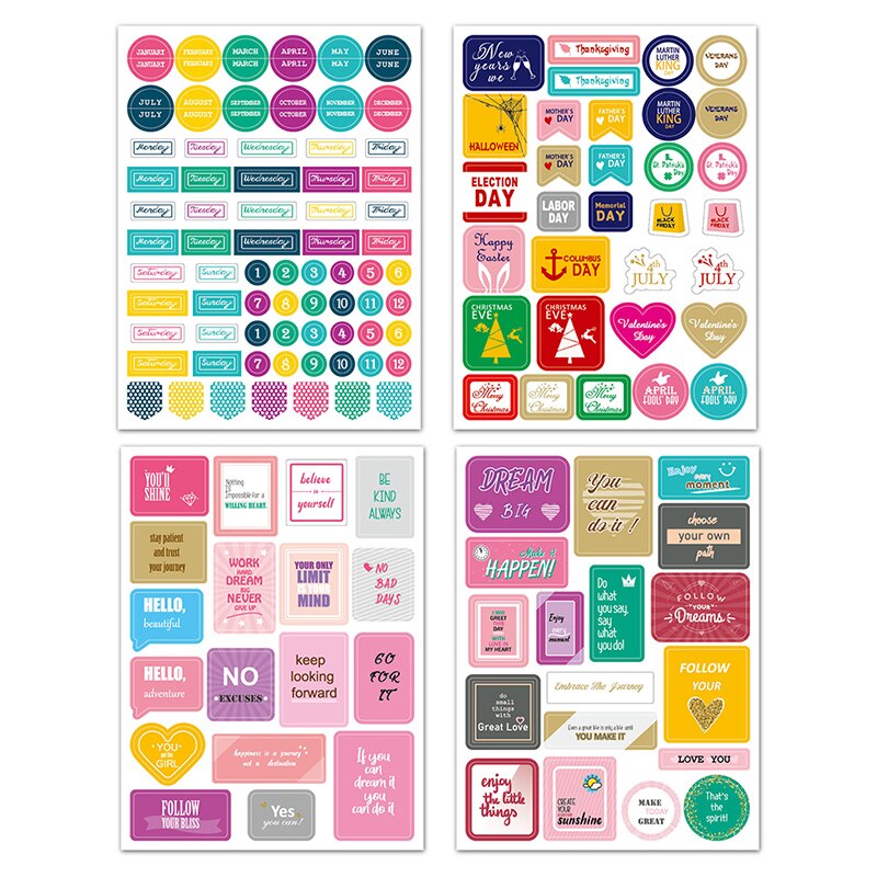 12sheets Study Work Plan DIY Precut Decoration Sta... – Grandado