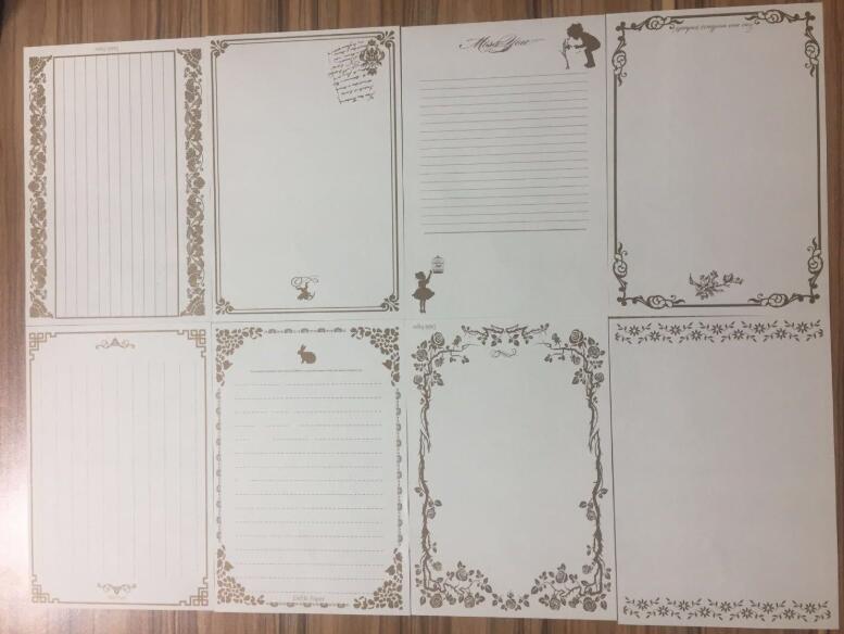 8 Sheets Bland & Line Paper Letter Writing Sta... – Grandado